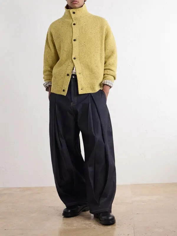 SAGE NATION Barrel-leg Pleated Jeans