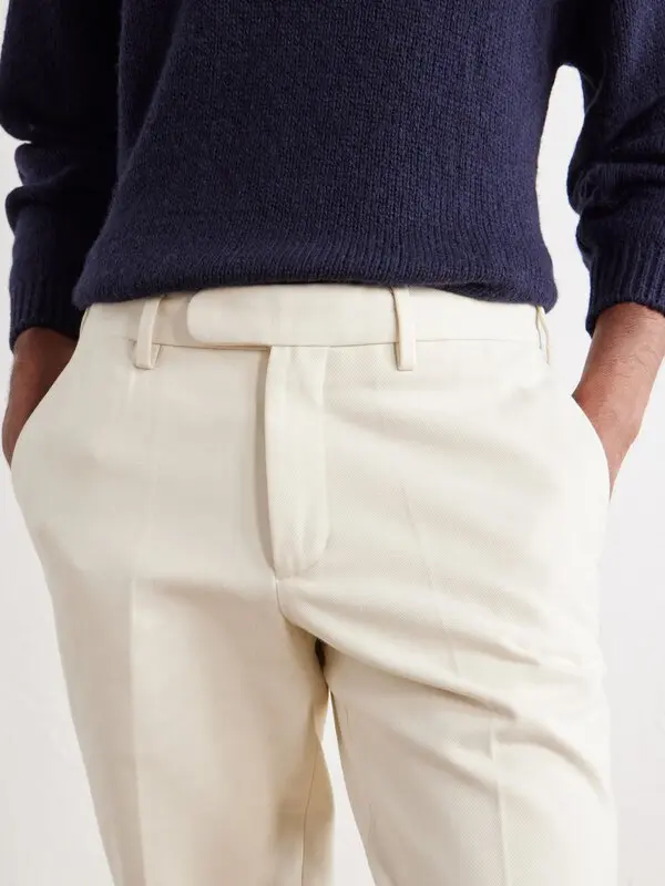 Thom Sweeney Straight-leg Cotton-twill Trousers