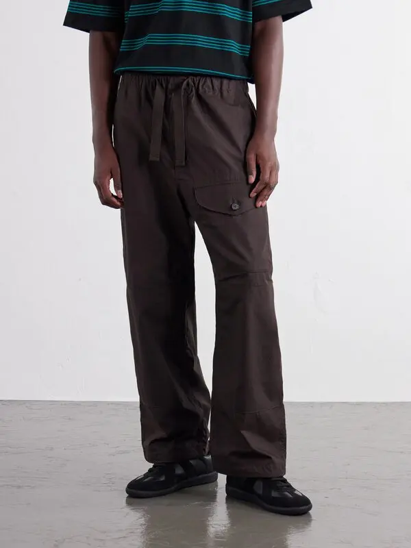 Comme Des Garçons Wide-leg Cotton Trousers - Brown