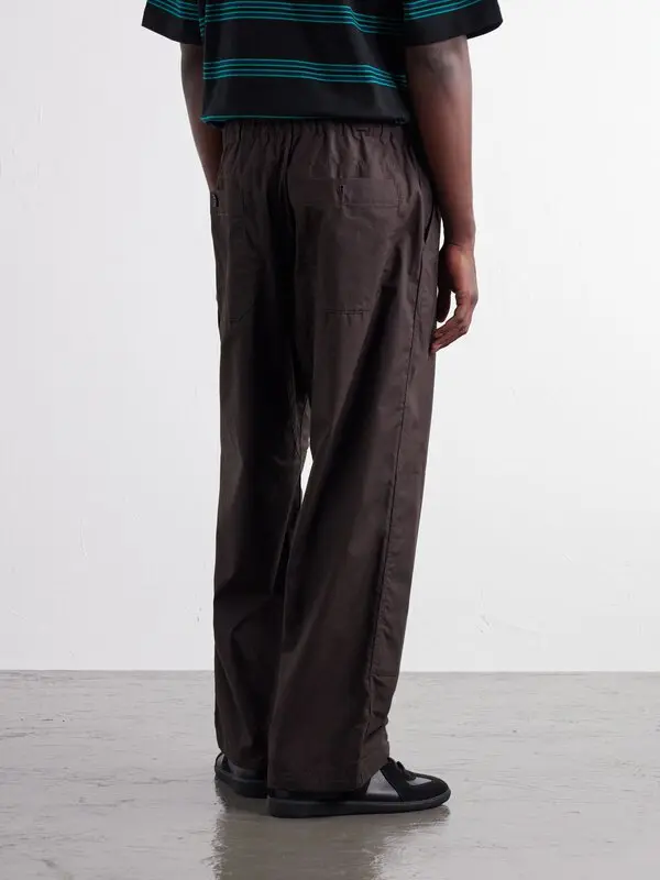 Comme Des Garçons Wide-leg Cotton Trousers - Brown