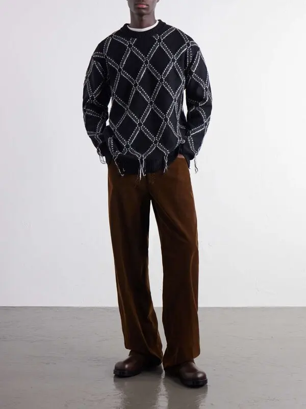 Junya Watanabe Intarsia Wool-blend Sweater