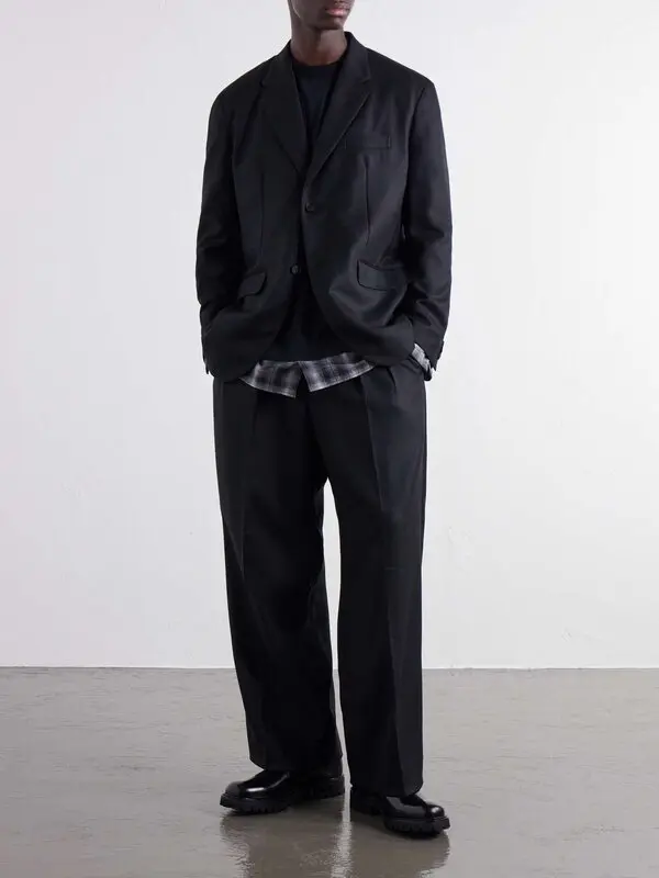 Comme Des Garçons Wide-leg Pleated Wool Trousers