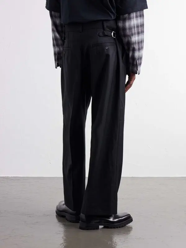 Comme Des Garçons Wide-leg Pleated Wool Trousers