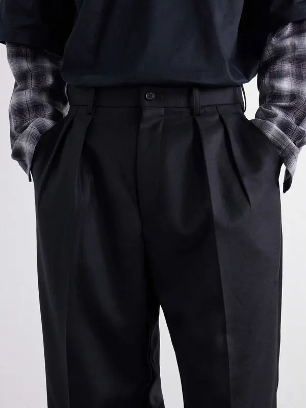 Comme Des Garçons Wide-leg Pleated Wool Trousers