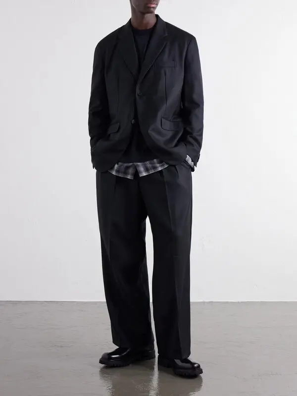 Comme Des Garçons Wide-leg Pleated Wool Trousers