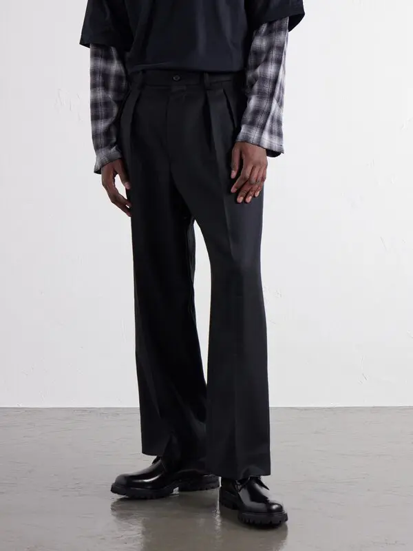 Comme Des Garçons Wide-leg Pleated Wool Trousers
