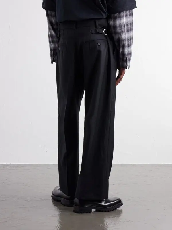 Comme Des Garçons Wide-leg Pleated Wool Trousers