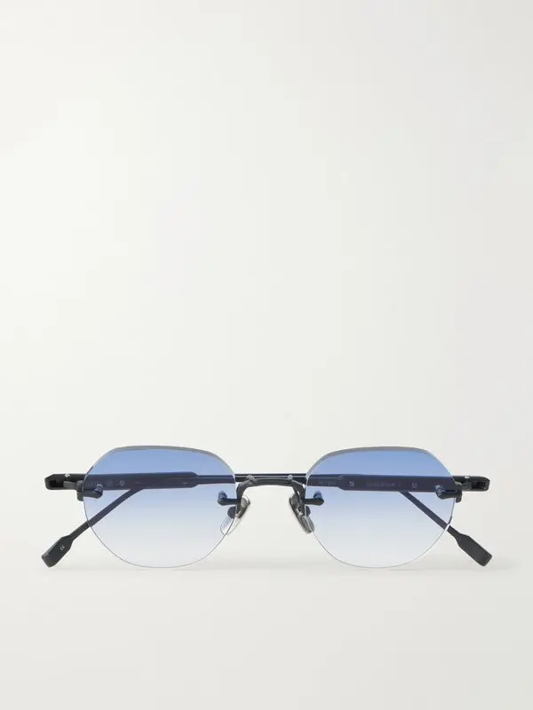 SATO Terebellum I Titanium Round-frame Sunglasses - Black