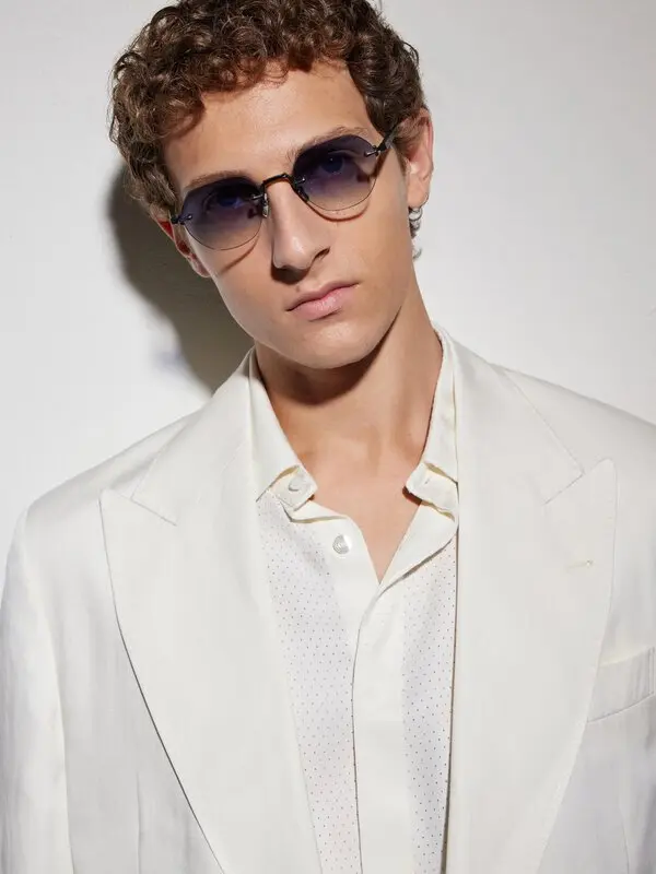 SATO Terebellum I Titanium Round-frame Sunglasses - Black