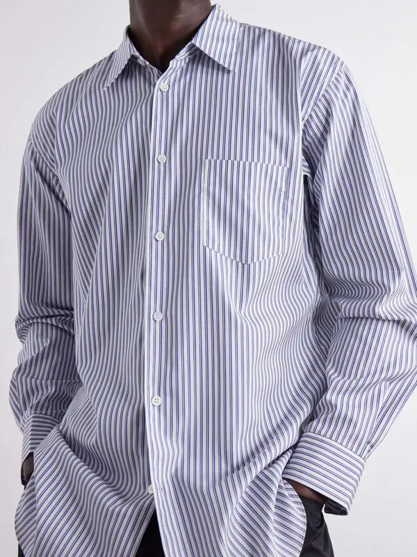 Comme Des Garçons Striped Cotton-poplin Shirt