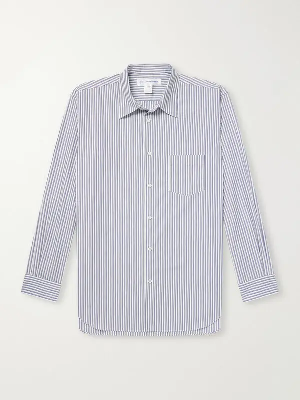 Comme Des Garçons Striped Cotton-poplin Shirt