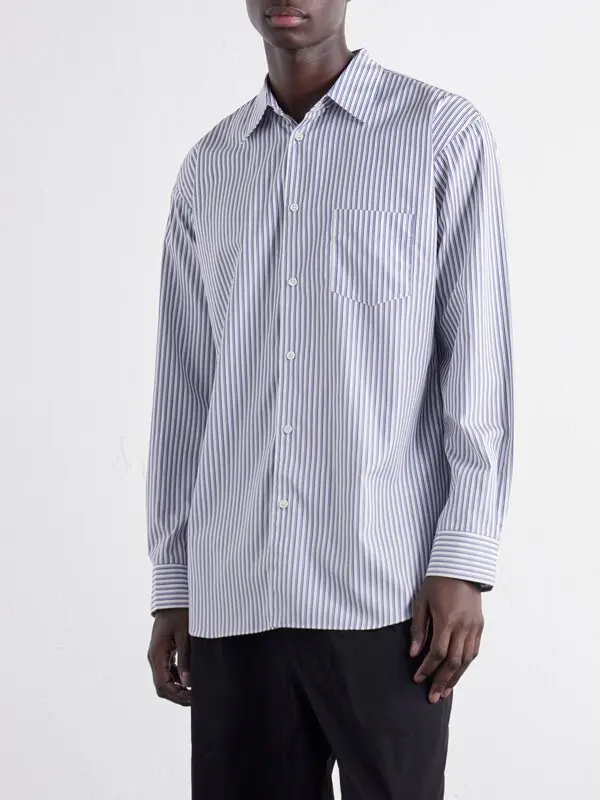 Comme Des Garçons Striped Cotton-poplin Shirt