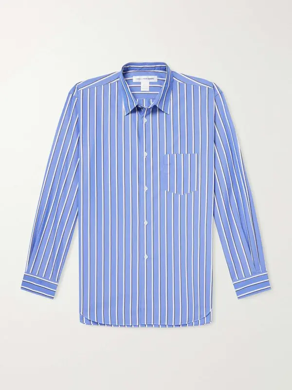 Comme Des Garçons Striped Cotton-poplin Shirt
