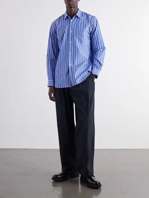 Comme Des Garçons Striped Cotton-poplin Shirt