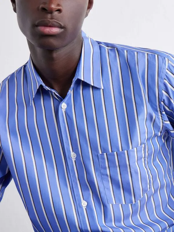 Comme Des Garçons Striped Cotton-poplin Shirt