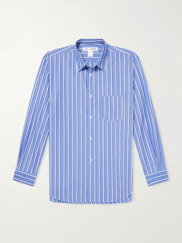 Comme Des Garçons Striped Cotton-poplin Shirt