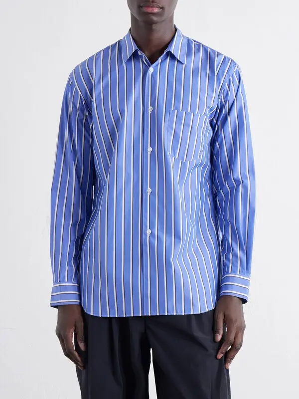 Comme Des Garçons Striped Cotton-poplin Shirt