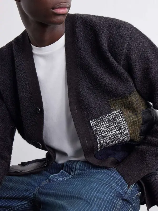 Junya Watanabe Patchwork Wool-blend Cardigan