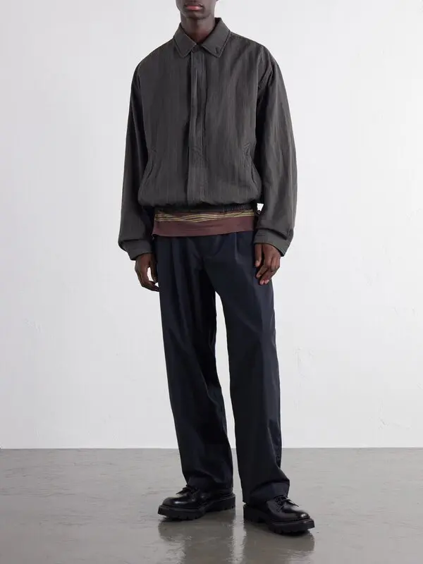 Comme Des Garçons Crinkled Striped Herringbone Jacket