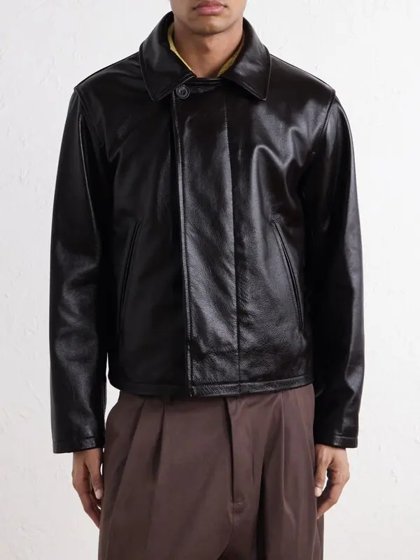 SAGE NATION Glossed-leather Jacket