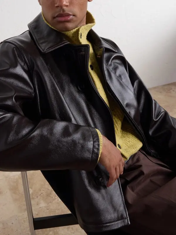 SAGE NATION Glossed-leather Jacket