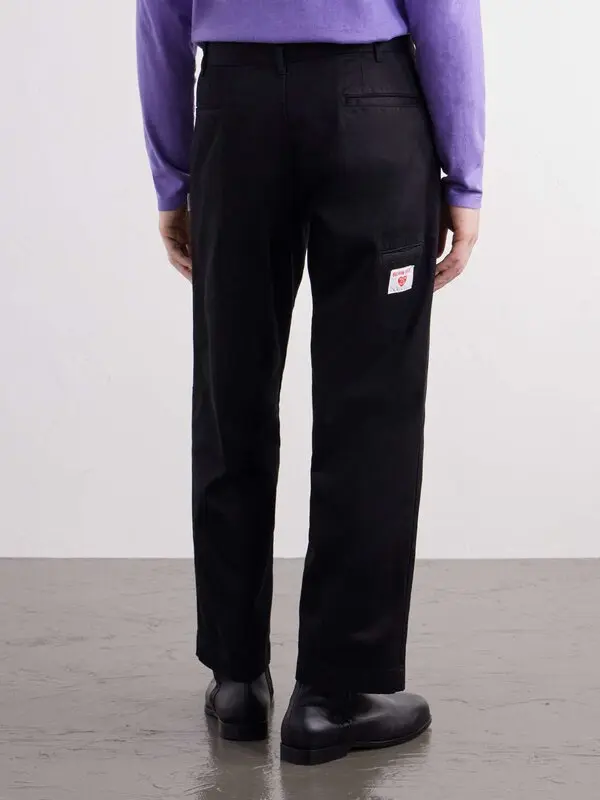 HUMAN MADE Tapered Pleated Cotton-canvas Trousers