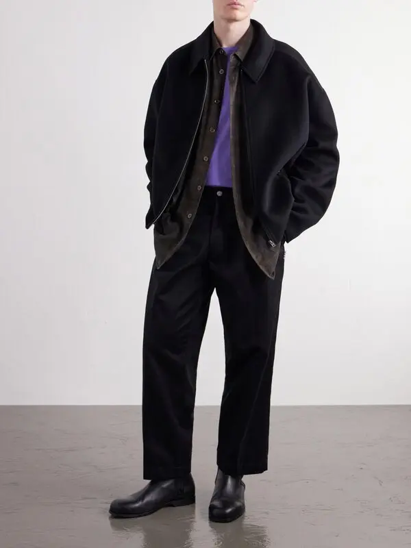 HUMAN MADE Tapered Pleated Cotton-canvas Trousers