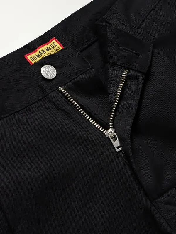 HUMAN MADE Tapered Pleated Cotton-canvas Trousers