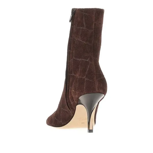 Jacquemus Croco-embossed Leather Ankle Boots