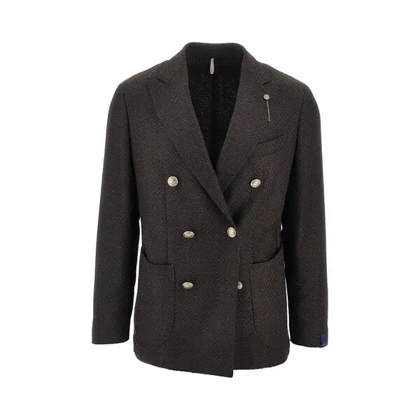 SANTANIELLO Mélange Tweed Tailored Jacket
