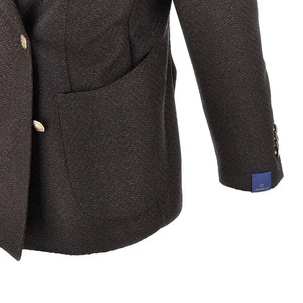 SANTANIELLO Mélange Tweed Tailored Jacket