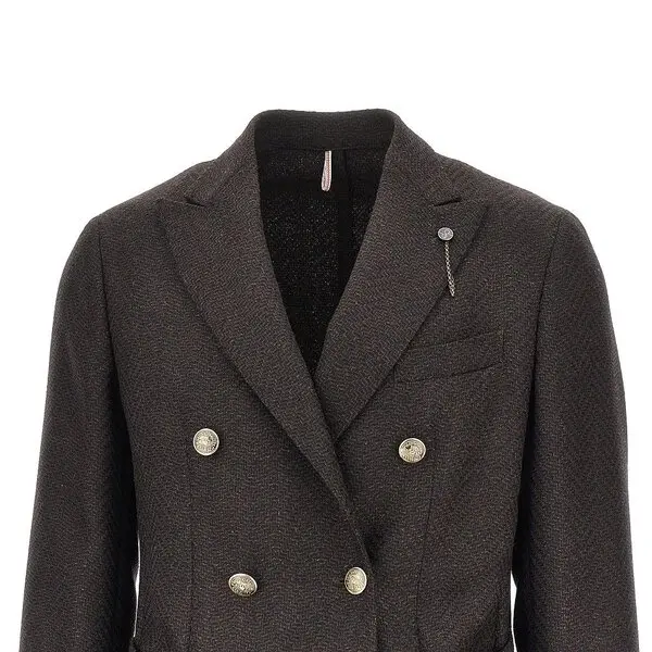 SANTANIELLO Mélange Tweed Tailored Jacket