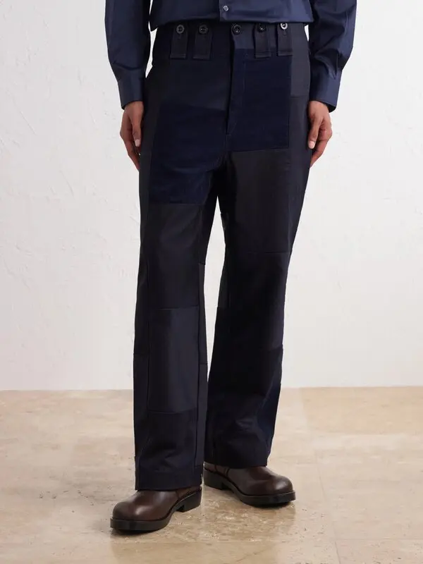 Junya Watanabe Patchwork Straight-leg Panelled Cotton-twill Trousers