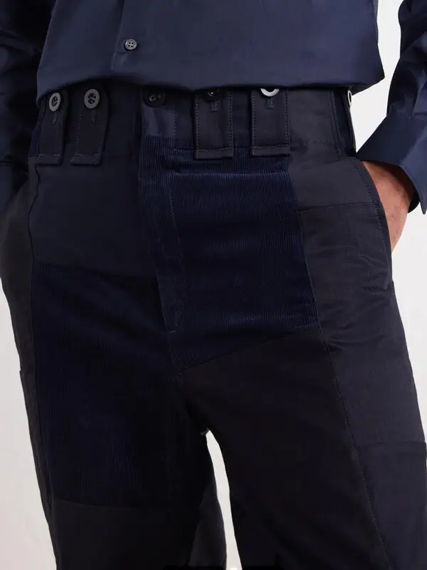 Junya Watanabe Patchwork Straight-leg Panelled Cotton-twill Trousers