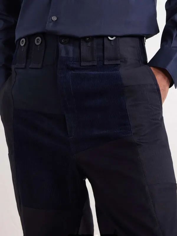 Junya Watanabe Patchwork Straight-leg Paneled Cotton-twill Trousers