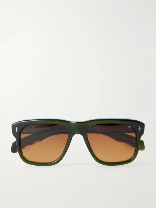 JACQUES MARIE MAGE Yves Square-frame Acetate Sunglasses - Green