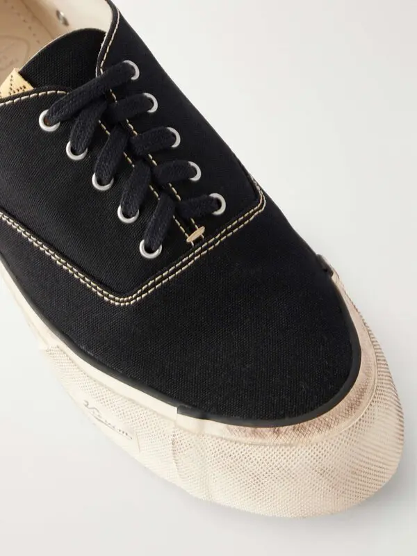 Visvim Logan Distressed Canvas Sneakers