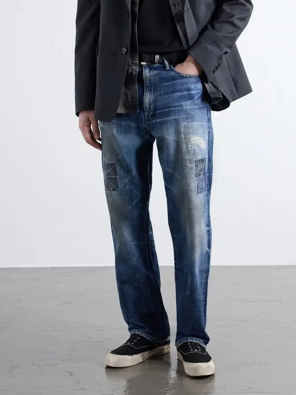 Visvim Logan Distressed Canvas Sneakers - Black