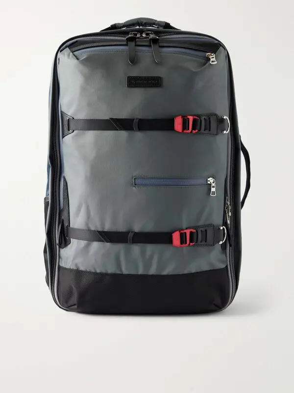 MASTER-PIECE CO Potential 3way Convertible Leather And Canvas-trimmed Cordura® Mastertex Backpack