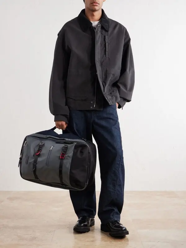 MASTER-PIECE CO Potential 3way Convertible Leather And Canvas-trimmed Cordura® Mastertex Backpack - Gray