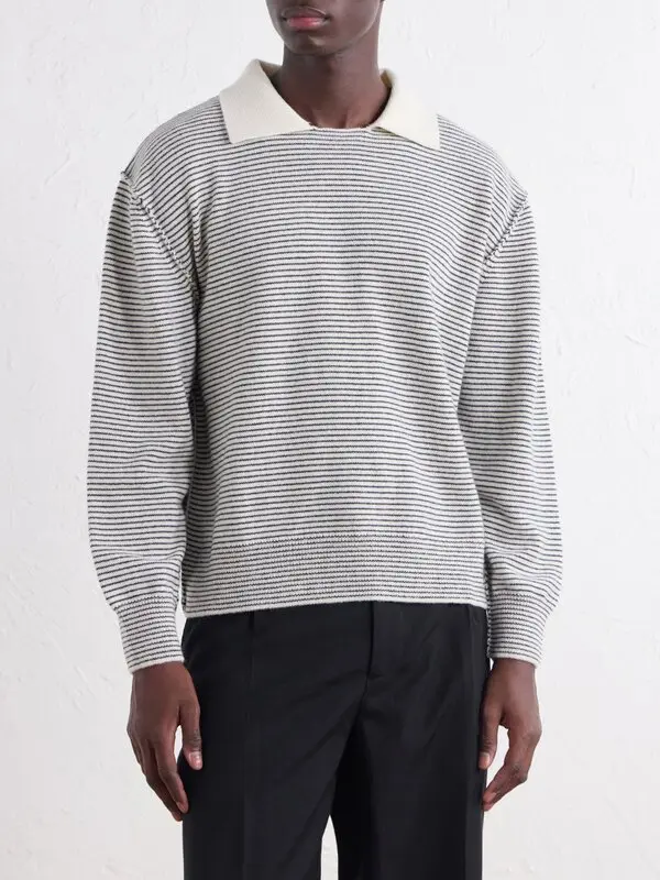 MFPEN Charming Striped Wool Polo Sweater
