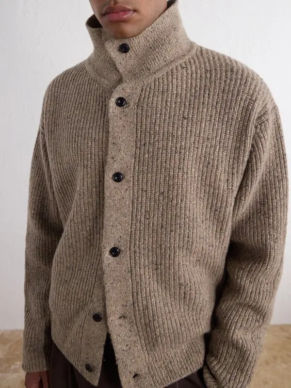 SAGE NATION Wiral Ribbed-knit Wool Cardigan - Neutrals