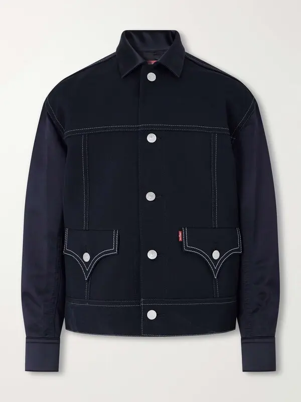 Junya Watanabe Levi's Satin-trimmed Wool-twill Jacket