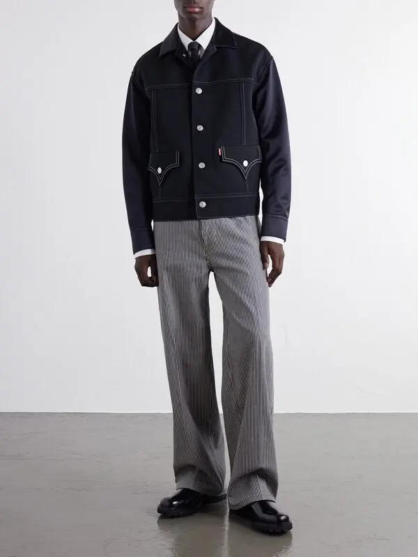 Junya Watanabe Levi's Satin-trimmed Wool-twill Jacket - Black