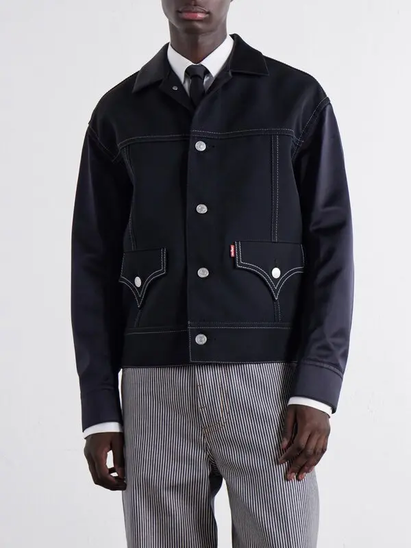 Junya Watanabe Levi's Satin-trimmed Wool-twill Jacket - Black
