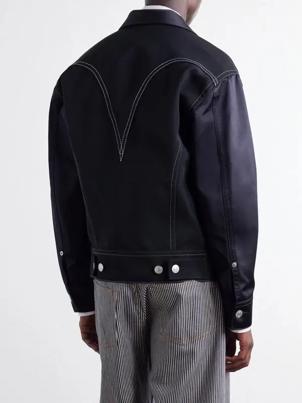 Junya Watanabe Levi's Satin-trimmed Wool-twill Jacket - Black