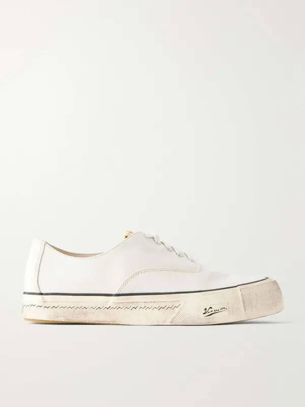 Visvim Logan Distressed Canvas Sneakers