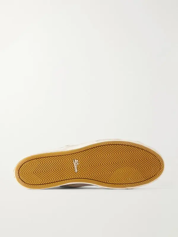 Visvim Logan Distressed Canvas Sneakers - White