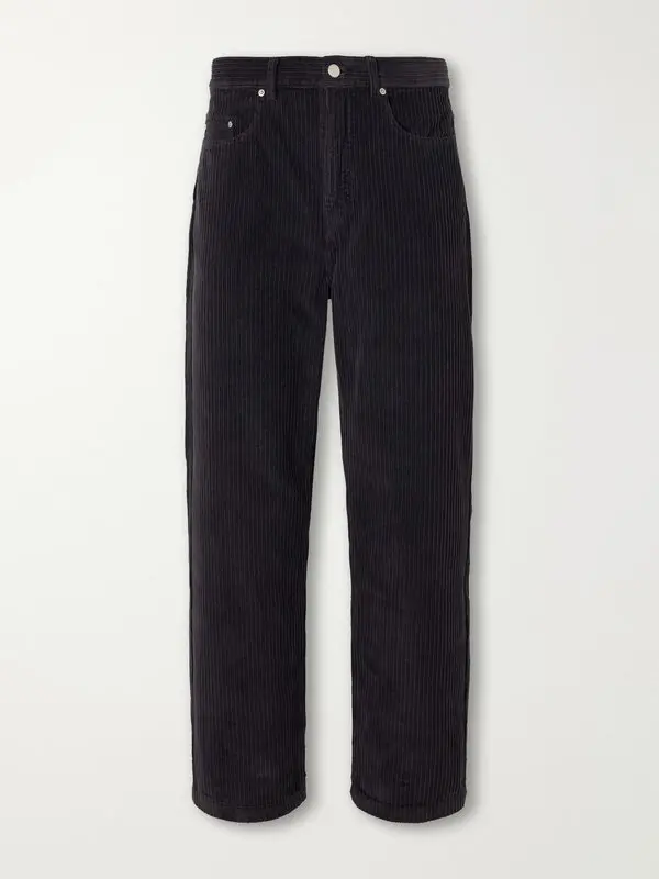 MFPEN Straight-leg Cotton-corduroy Trousers - Black