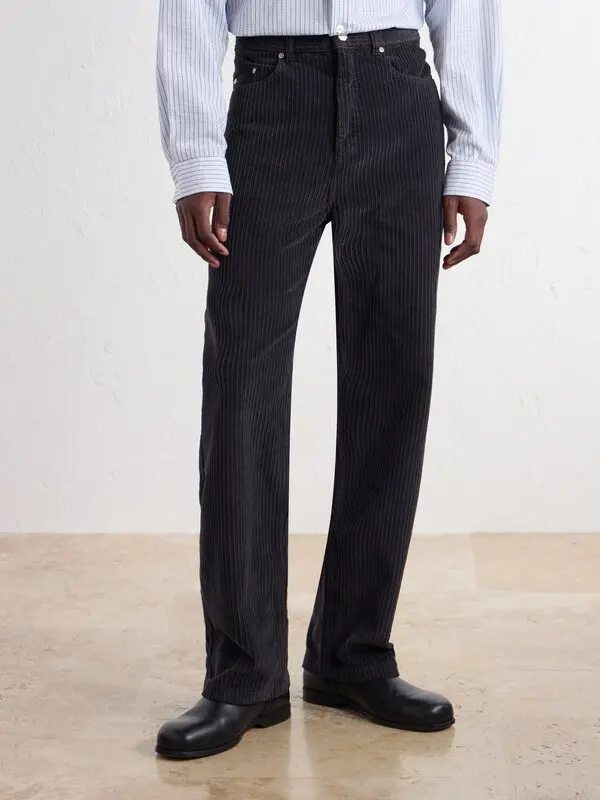 MFPEN Straight-leg Cotton-corduroy Trousers - Black